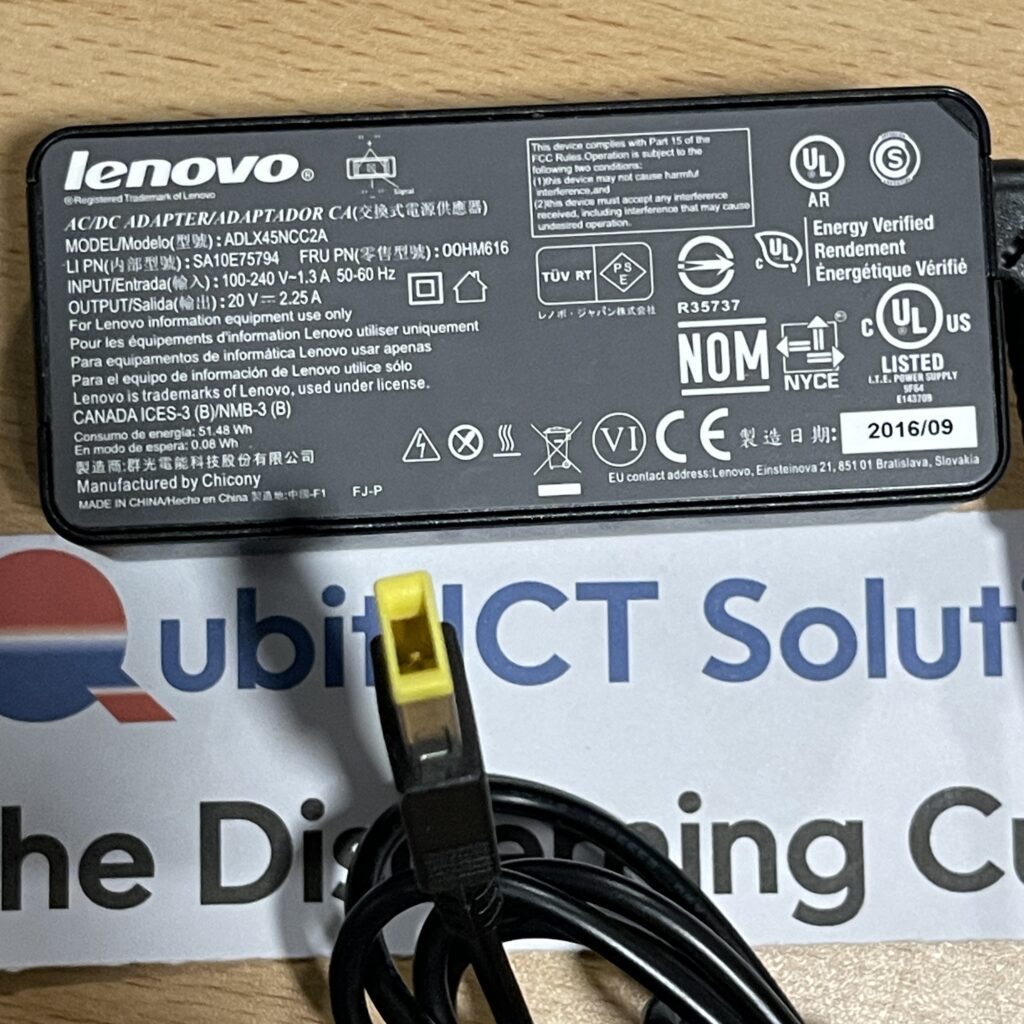 Lenovo Laptop Charger - 45W Rectangle Tip - Qubit ICT Solutions Kenya